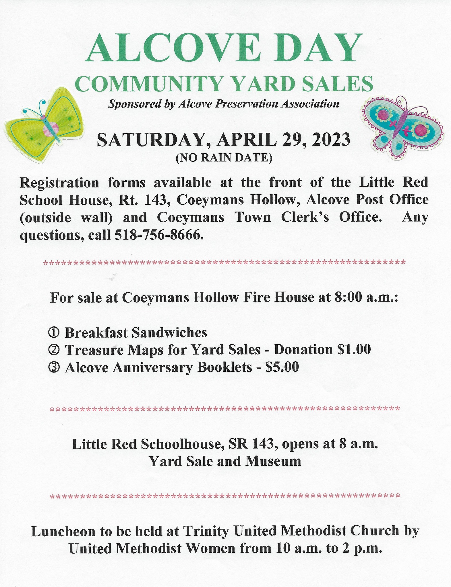 ALCOVE DAY: SATURDAY APRIL 29TH | Town of Coeymans, New York